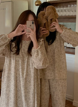 Jane Flowers Peach Napping Pajamas – little sure thing