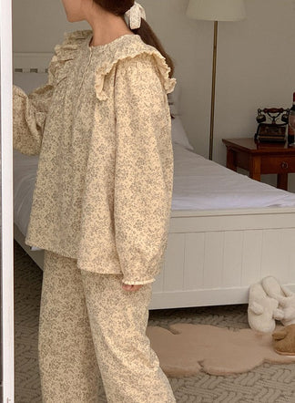 Jane Flowers Peach Napping Pajamas – little sure thing